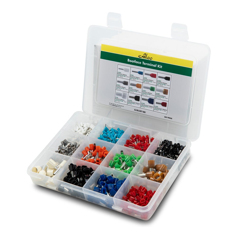 Bootlace Terminals Kit 685pcs No Tool | Alco