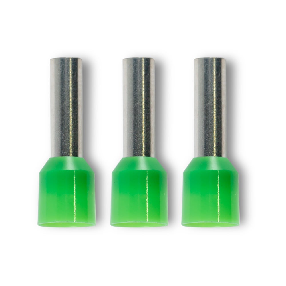 Bootlace Terminal Pre-Insulated Green 6mm² Length 12mm 50 Pack | Alco