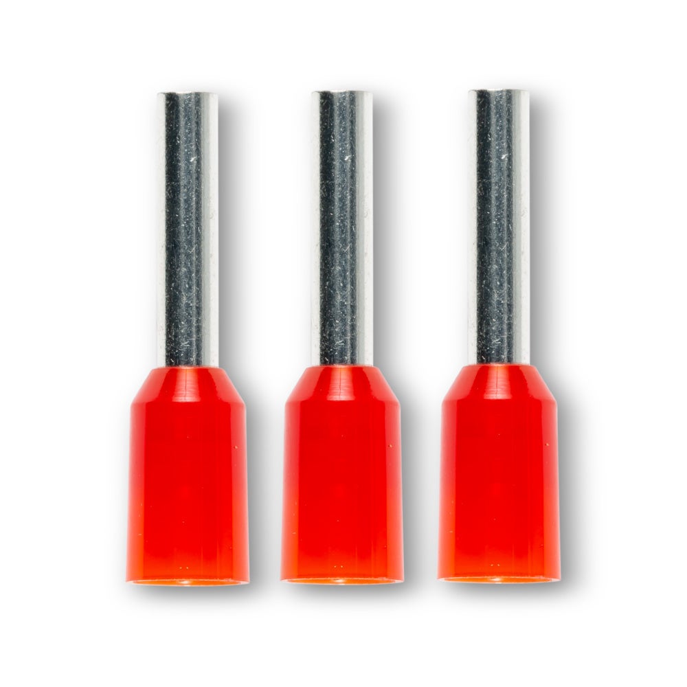 Bootlace Terminal Pre-Insulated Red 1mm² Length 8mm 500 Pack | Alco
