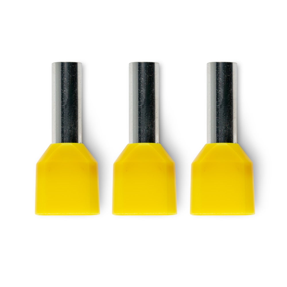 Bootlace Terminal Pre-Insulated Twin Yellow 2x 6mm² 100 Pack | Alco