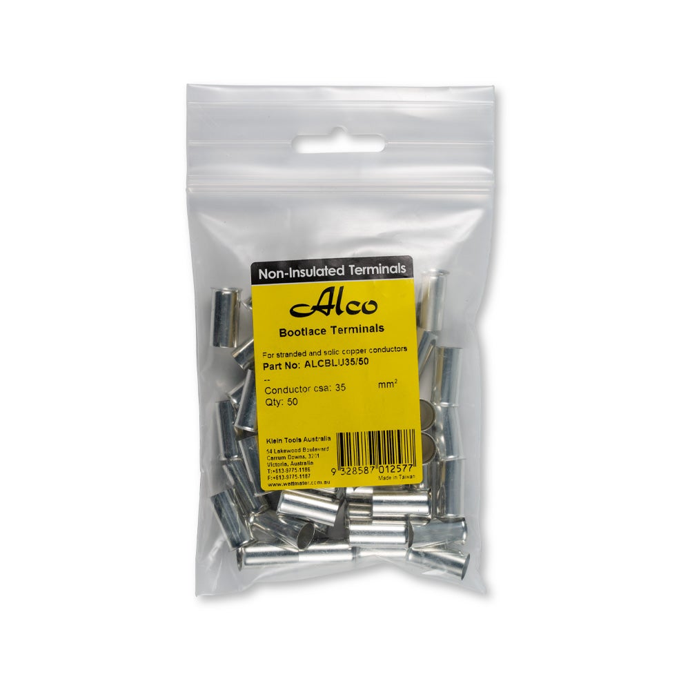Bootlace Terminal Non-Insulated 35mm² 50 Pack | Alco