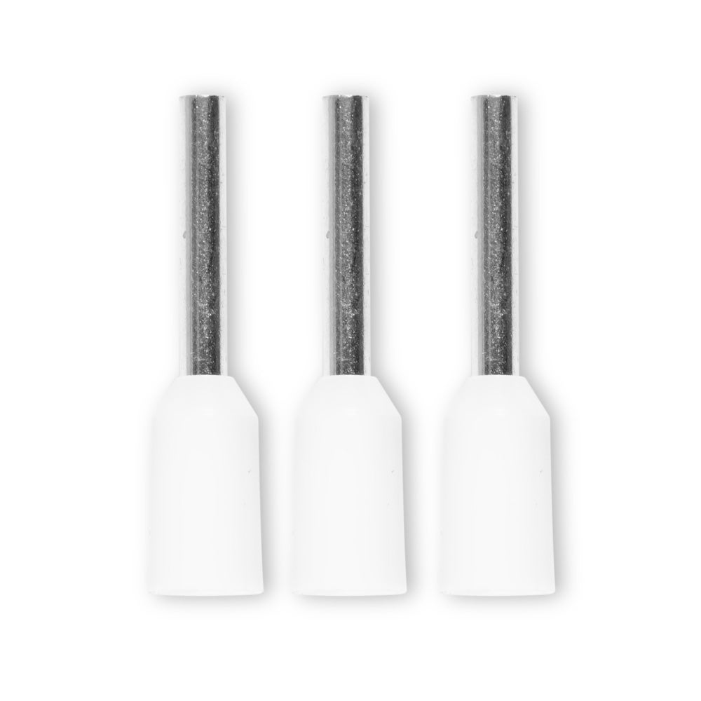 Bootlace Terminal Pre-Insulated White 0.5mm² Length 6mm 100 Pack | Alco