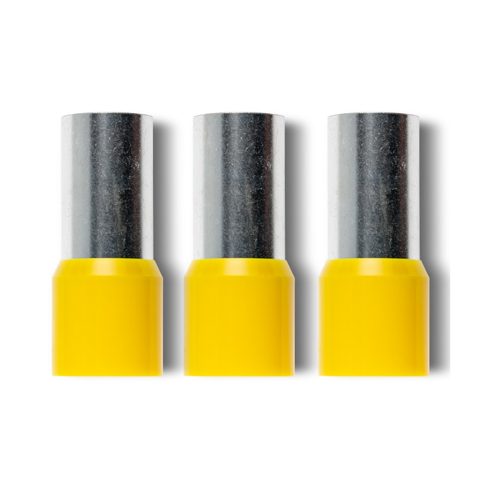 Bootlace Terminal Pre-Insulated Yellow 150mm² Length 32mm 3 Pack | Alco