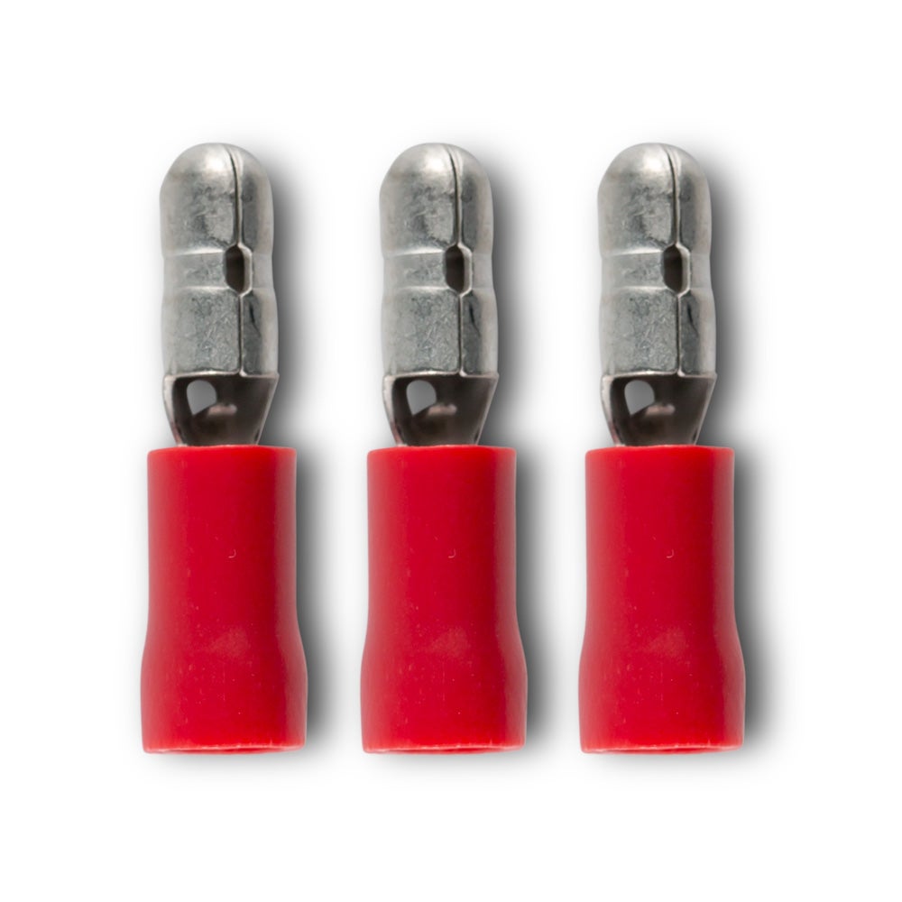 Crimp Terminal Pre-Insulated Bullet 4mm 0.5-1.5mm² Red 100 Pack | Alco