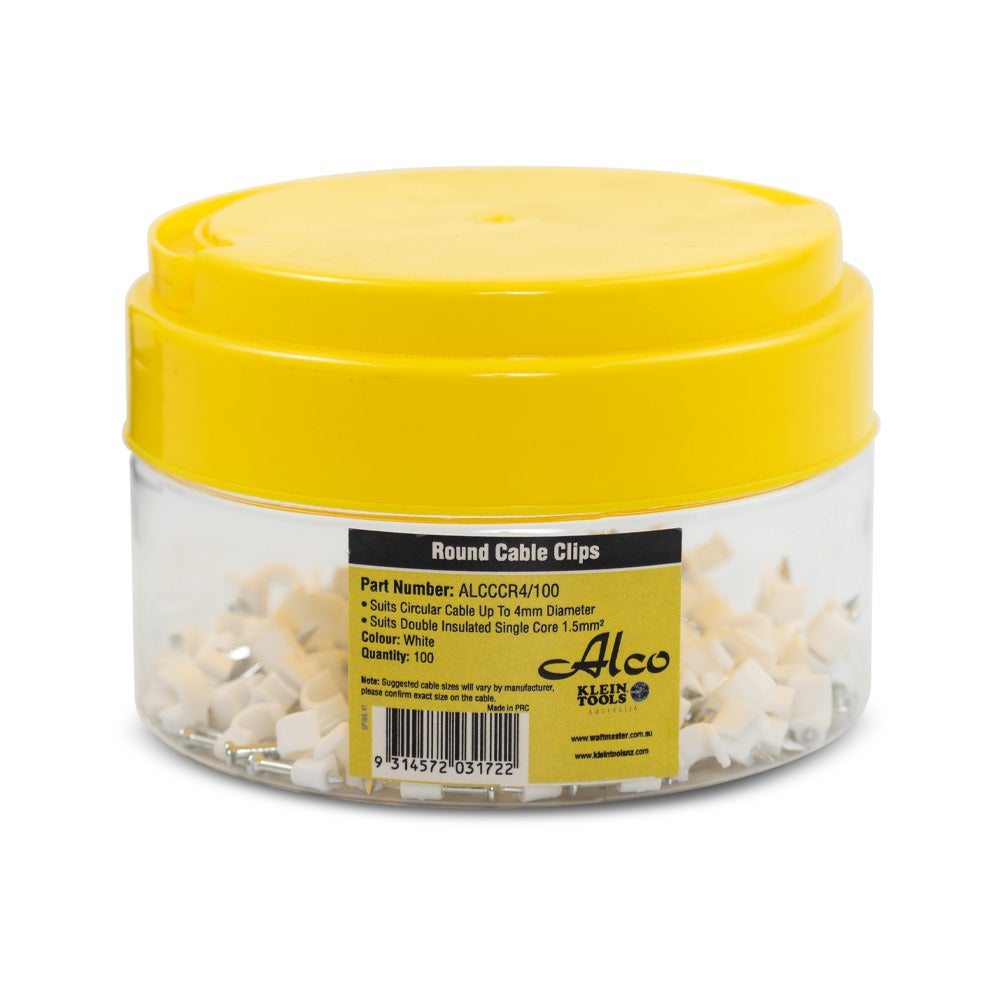 Cable Clip Round Polyethylene Diameter-4MM White 100 Pack | Alco