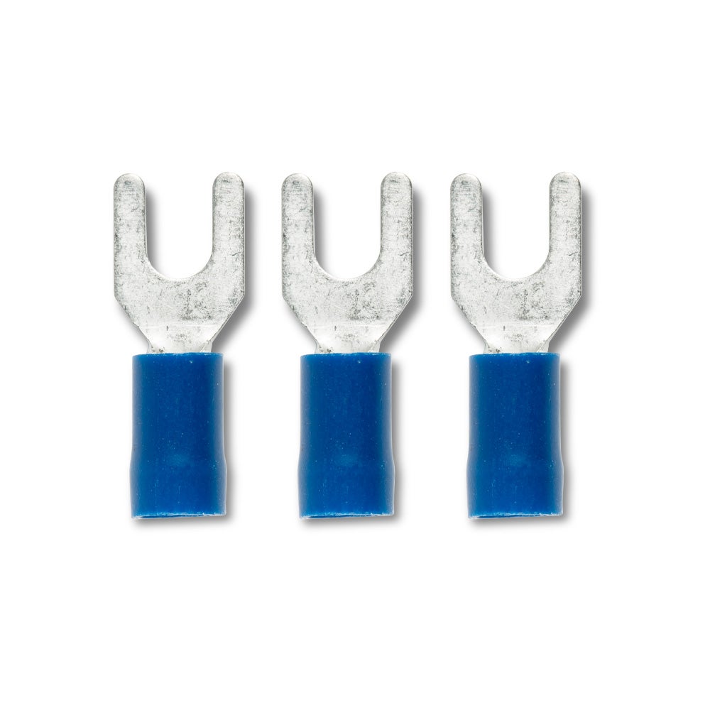Crimp Terminal Pre-Insulated Fork 4mm Cable 1.5-2.5mm² Blue 100 Pack | Alco