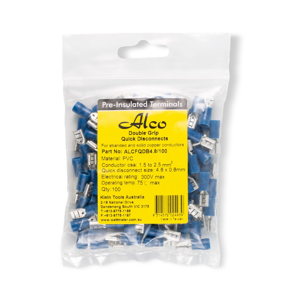 Crimp Terminal Quick Disconnect Insulated 1.5-2.5mm² Width 4.8mm Blue ...