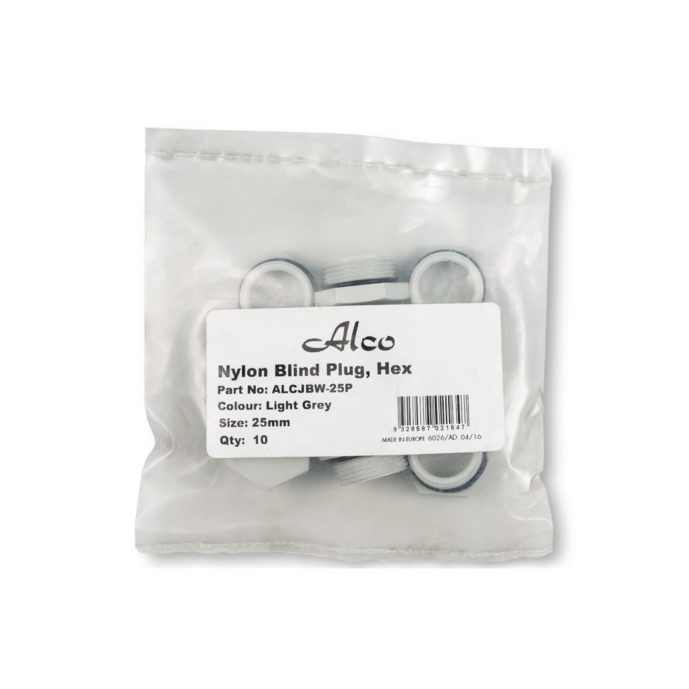 Blind Plug Nylon M25 Hexagon Head Light Grey | Alco