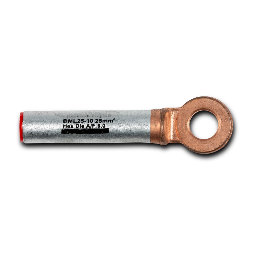 Crimp Lug Bi-Metal Aluminium To Copper 25mm² M10 Stud | Alco