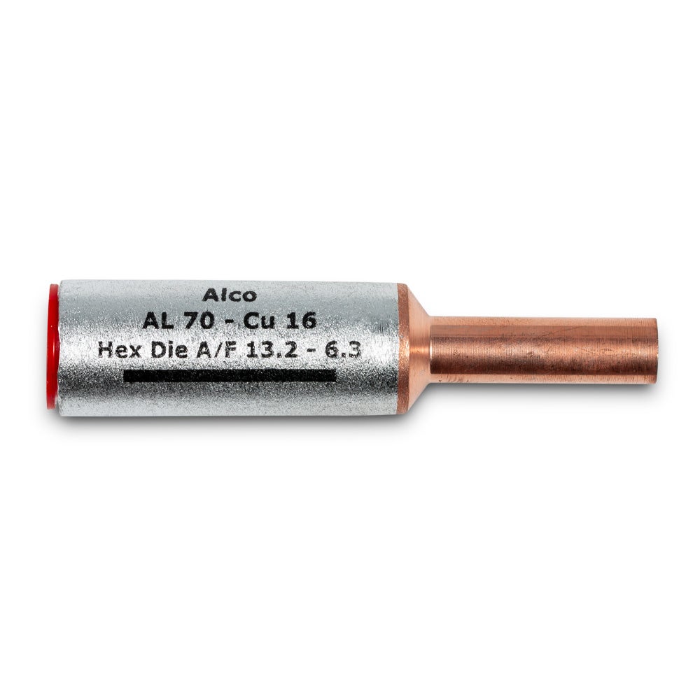 Crimp Link Bimetal Reducing 70mm² Aluminium - 16mm² Copper | Alco