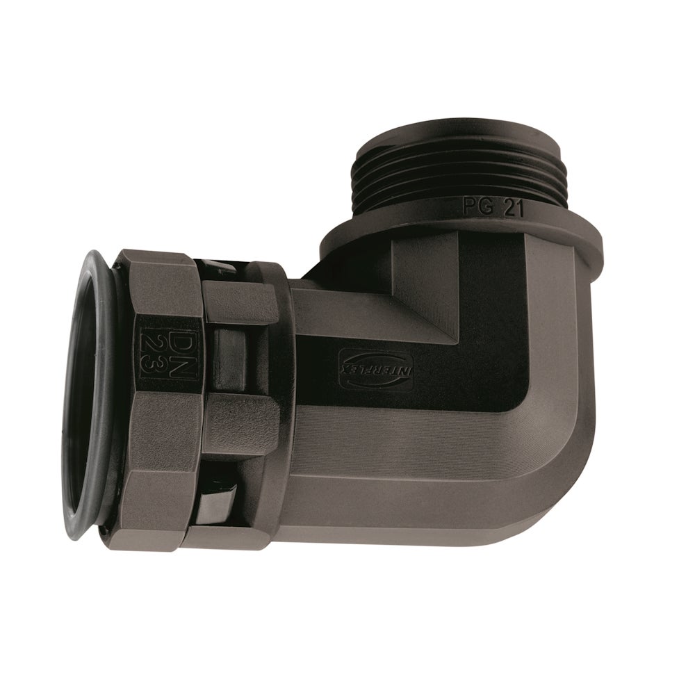 Corrugated Conduit Fitting Nylon M16 90Deg | Alco