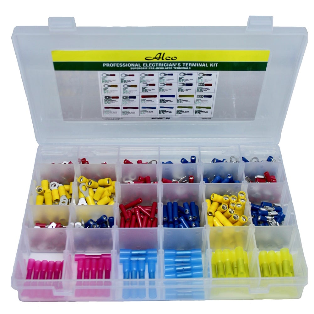 Electricians Crimp Terminal Pre-Insulated Kit 486 Pieces | Alco