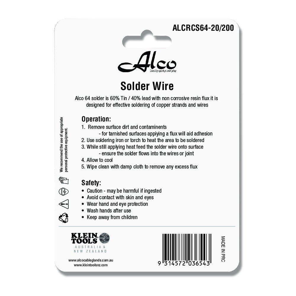 Resin Core Solder SN60/PB40 Diameter 2mm 200g Reel | Alco