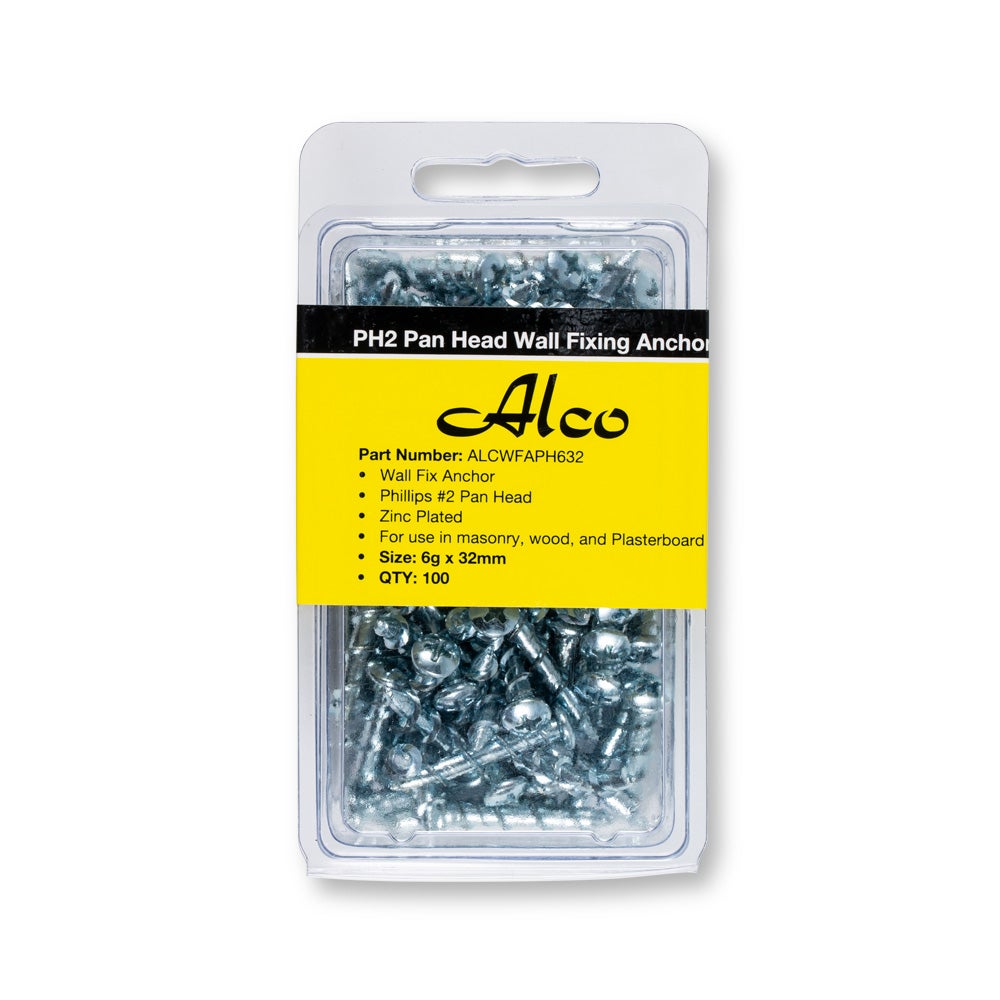 Masonary Wall Fix Anchors Pan Head Philips Drive Diameter 6mm x Length ...